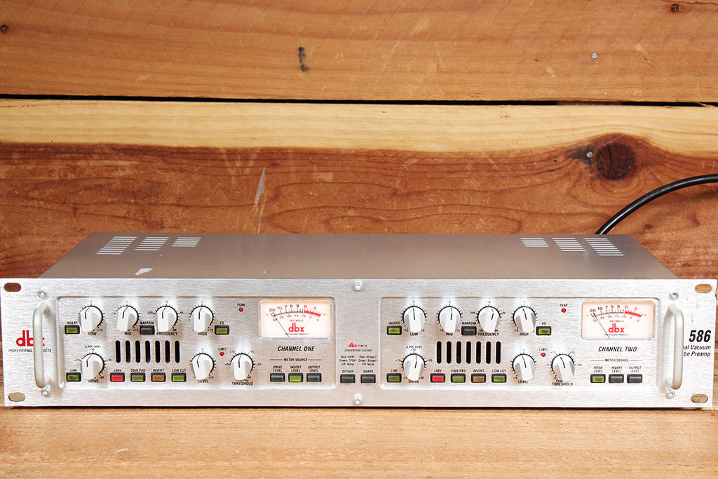 dbx 586 DUAL VACUUM TUBE PREAMP Stereo Pre-Amp & Parametric EQ VU Mete ...
