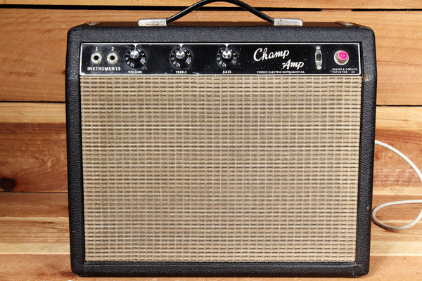 FENDER CHAMP 1964-65 Pre-CBS Vintage Blackface Clean AA764 60s Amp A00 ...