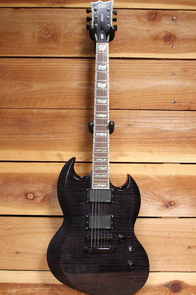 ESP VIPER 1000 Deluxe LTD Black Flame Top 2002 EMG PU MIK Korea 44016 ...
