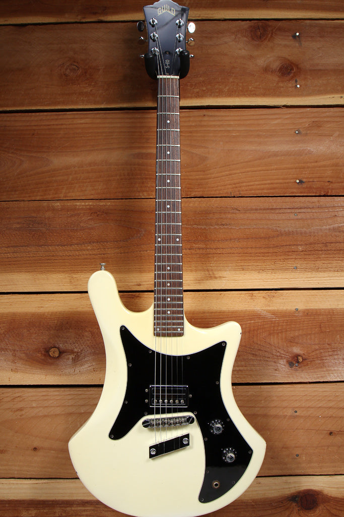 GUILD S60 Rare Vintage SOLID BODY Aged White Mahogany Orig Case + Manu ...